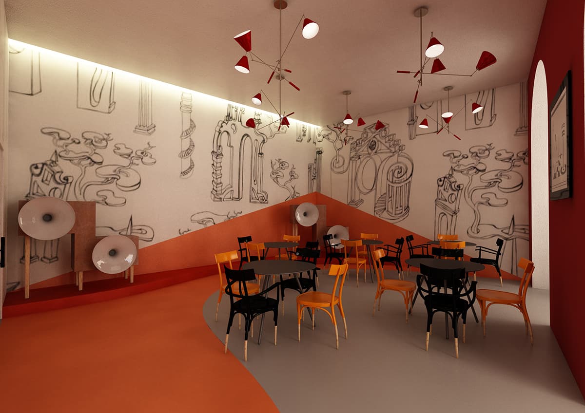 Literary Cafe De Chirico | Interior Designio
