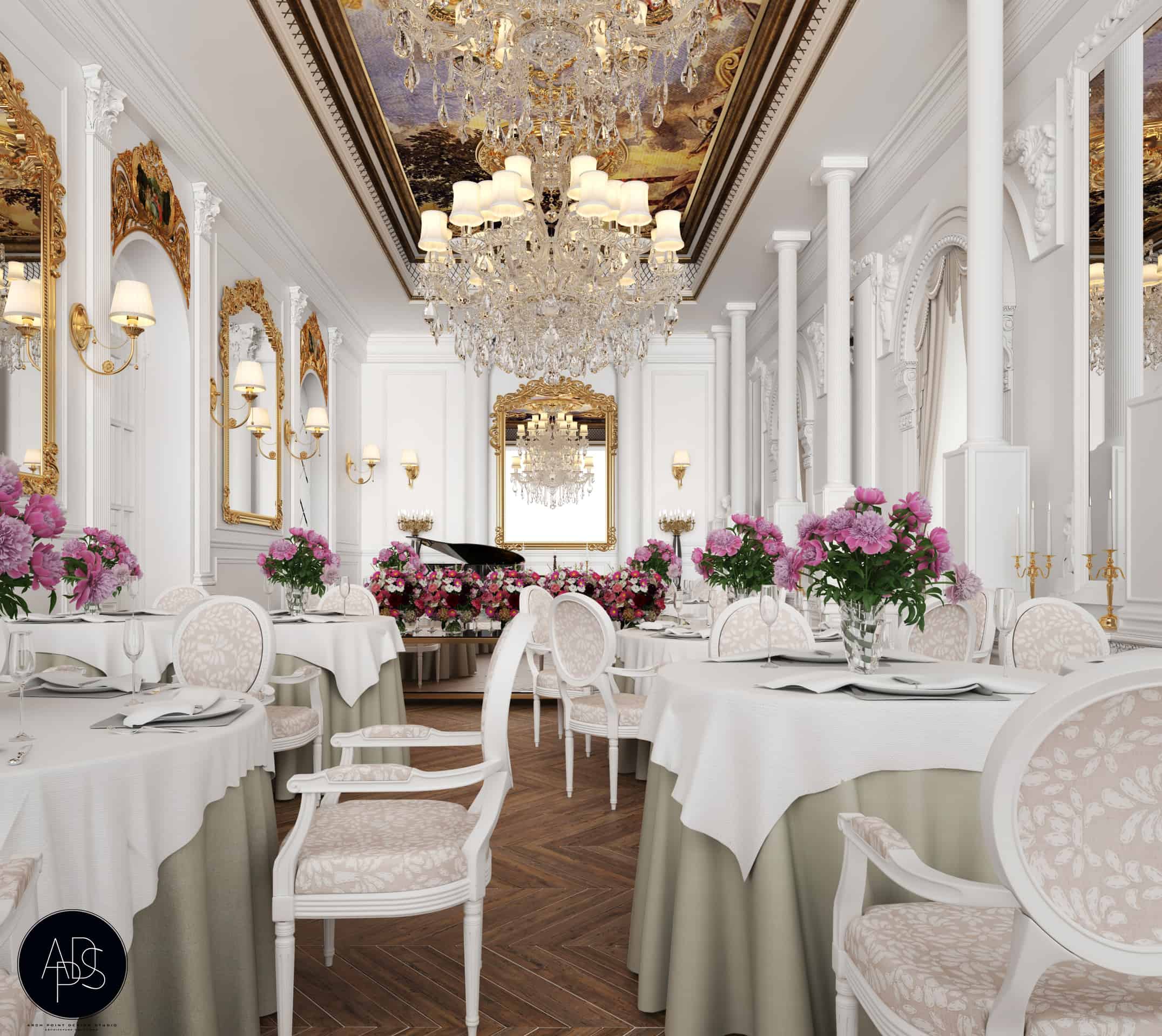 Fancy French Restaurant Interior