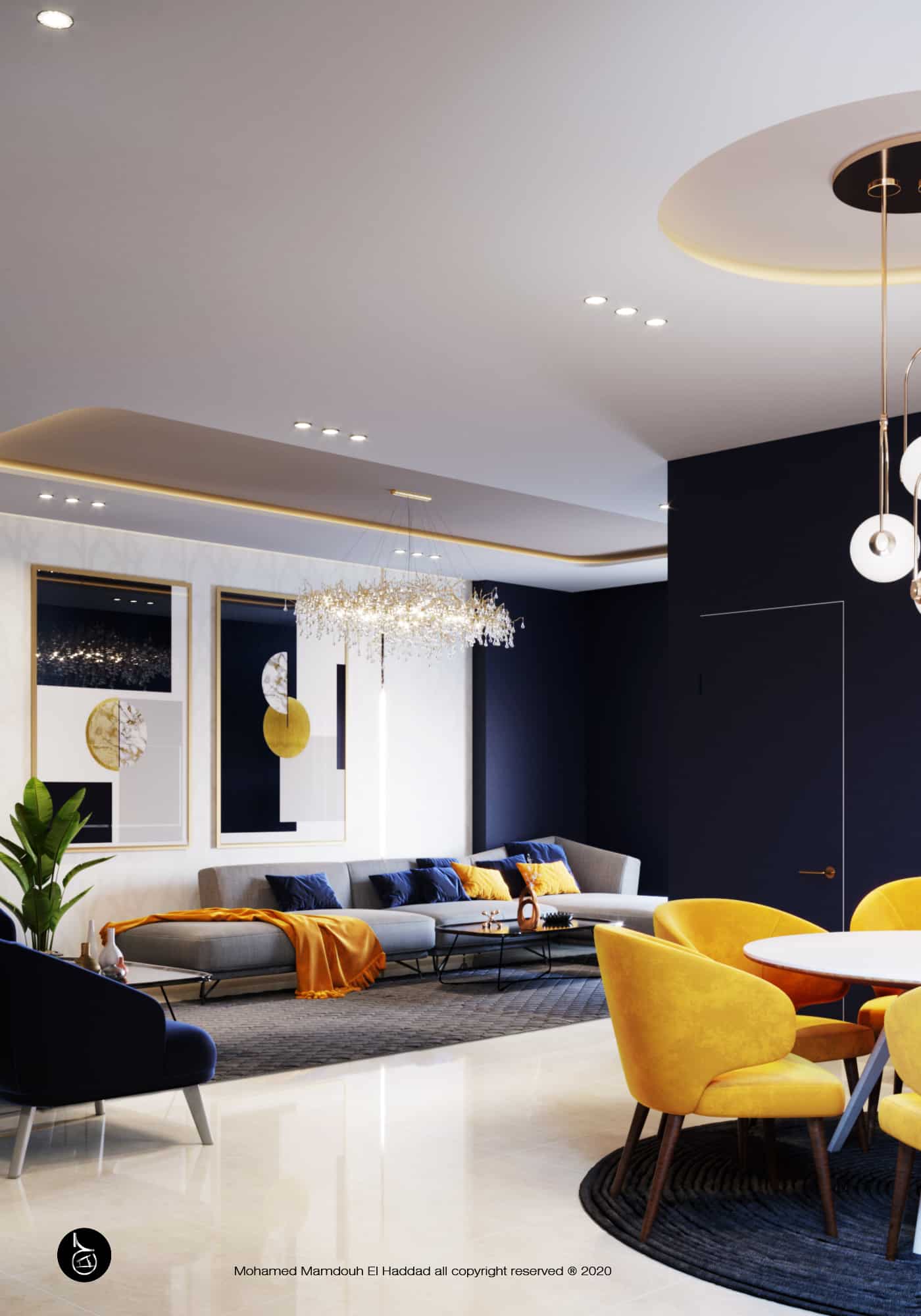 The Blue Gold Flat | Interior Designio