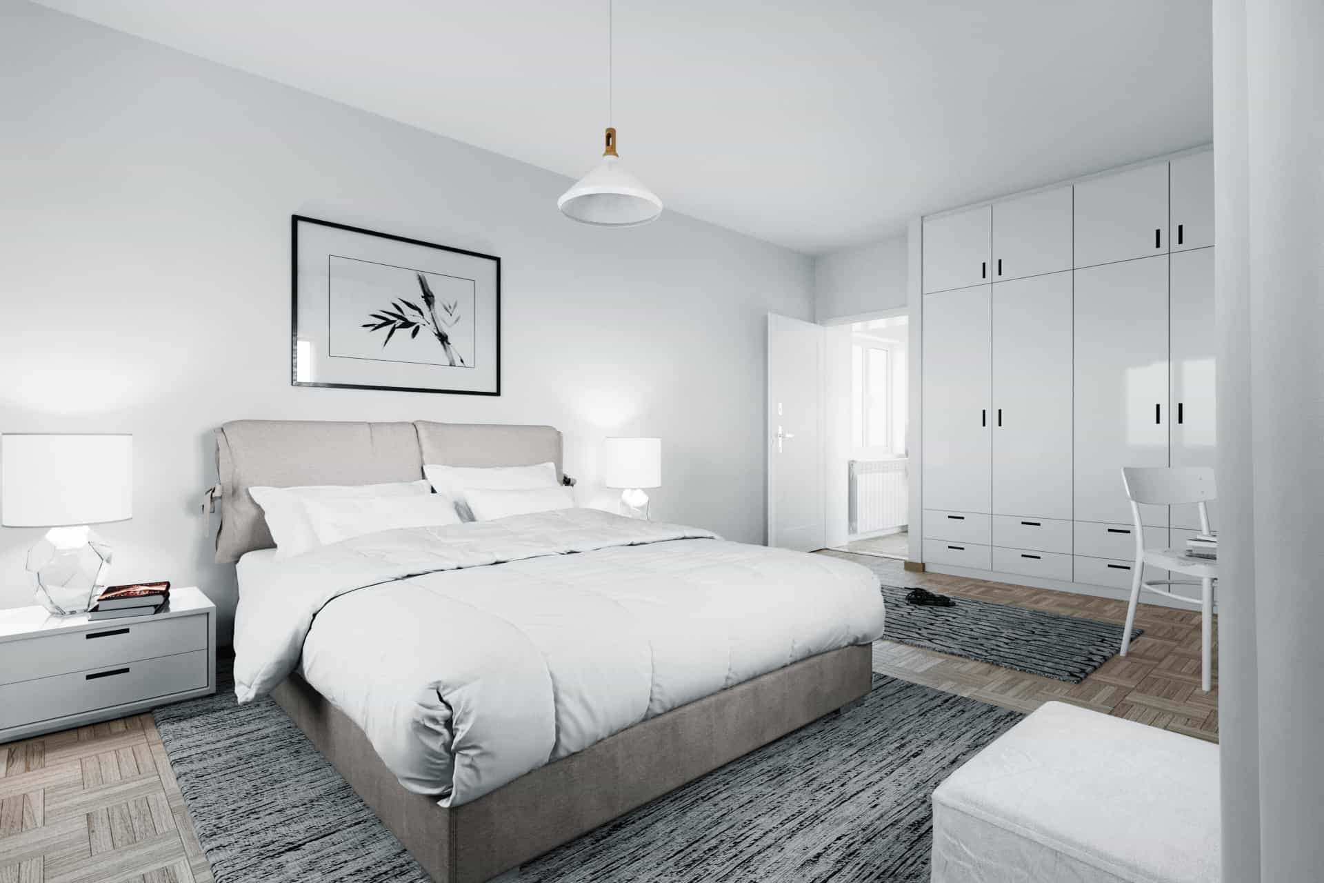 Scandinavian AMR Bedroom | Interior Designio