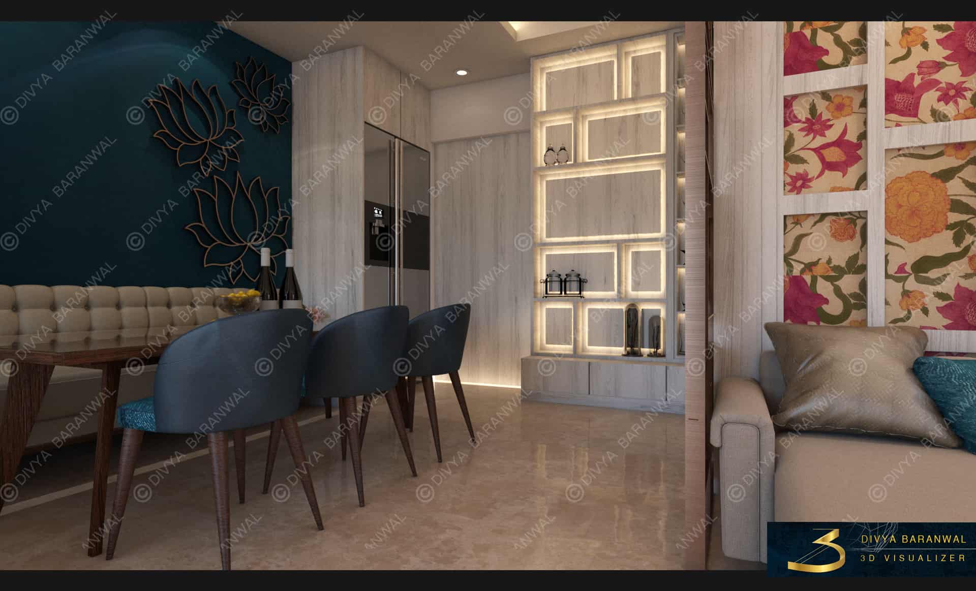 Lotus Inspired Living Space | Interior Designio