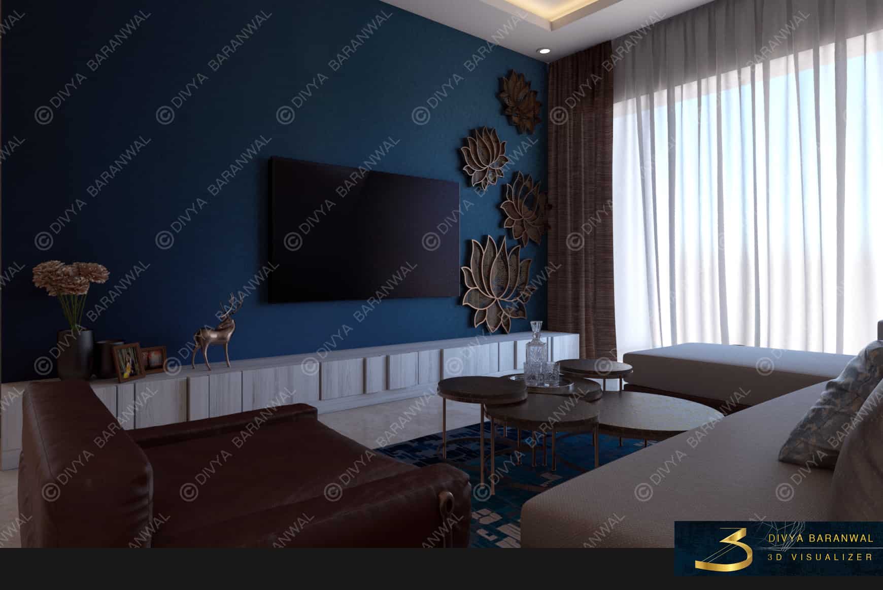 Lotus Inspired Living Space | Interior Designio