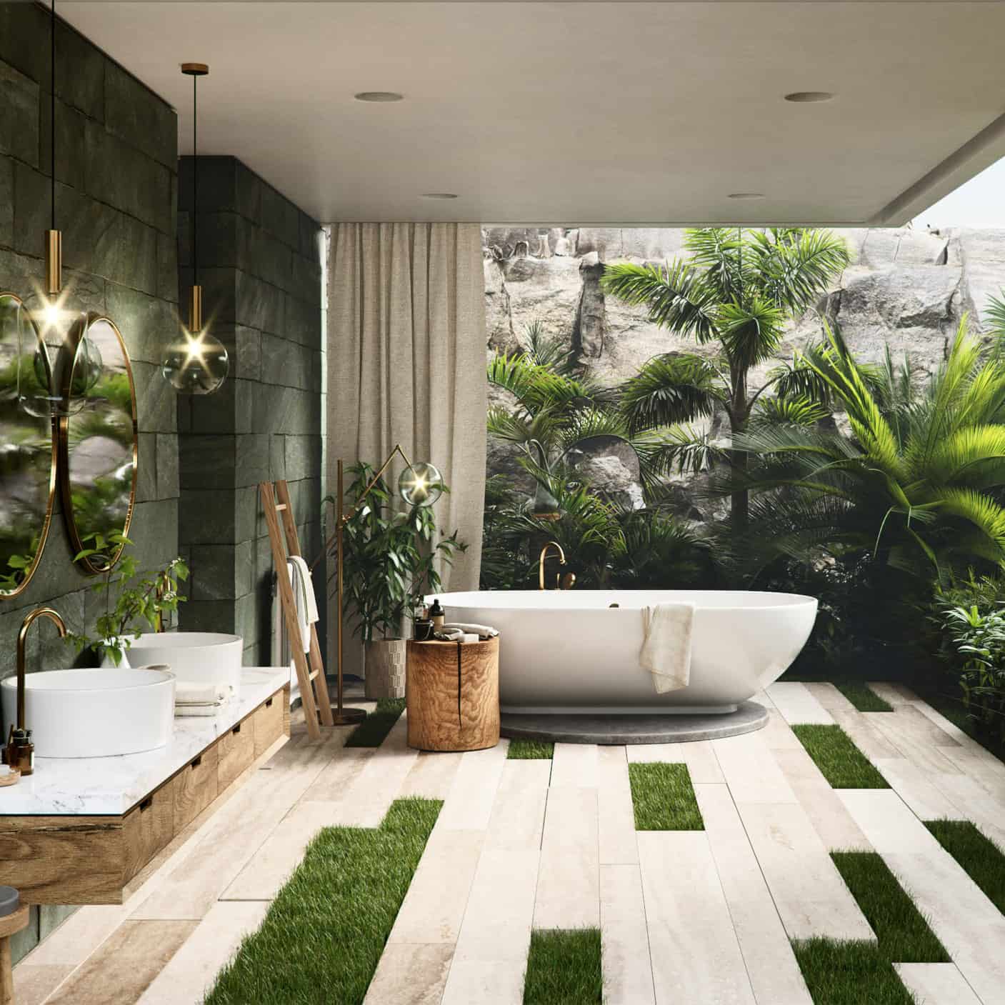 Tropical Bathroom Interior Designio