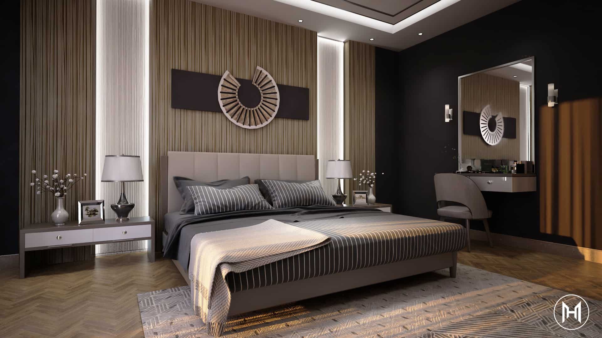 Modern Master Bedroom- Madinaty Cairo | Interior Designio
